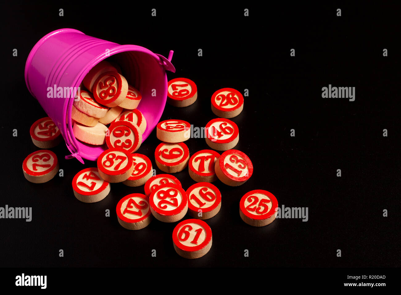bingo numbers in a bucket Stock Photo - Alamy
