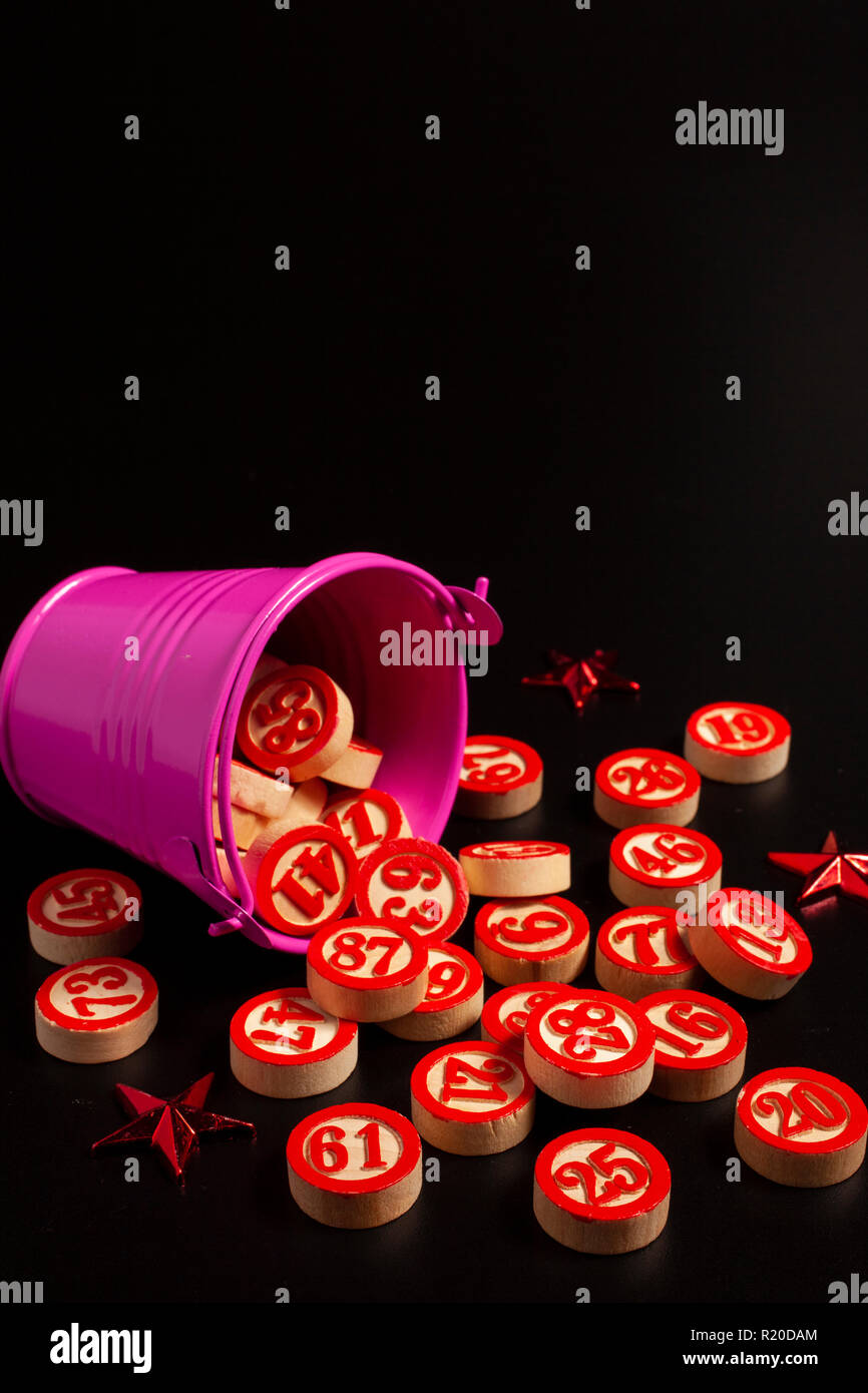 bingo numbers in a bucket Stock Photo - Alamy