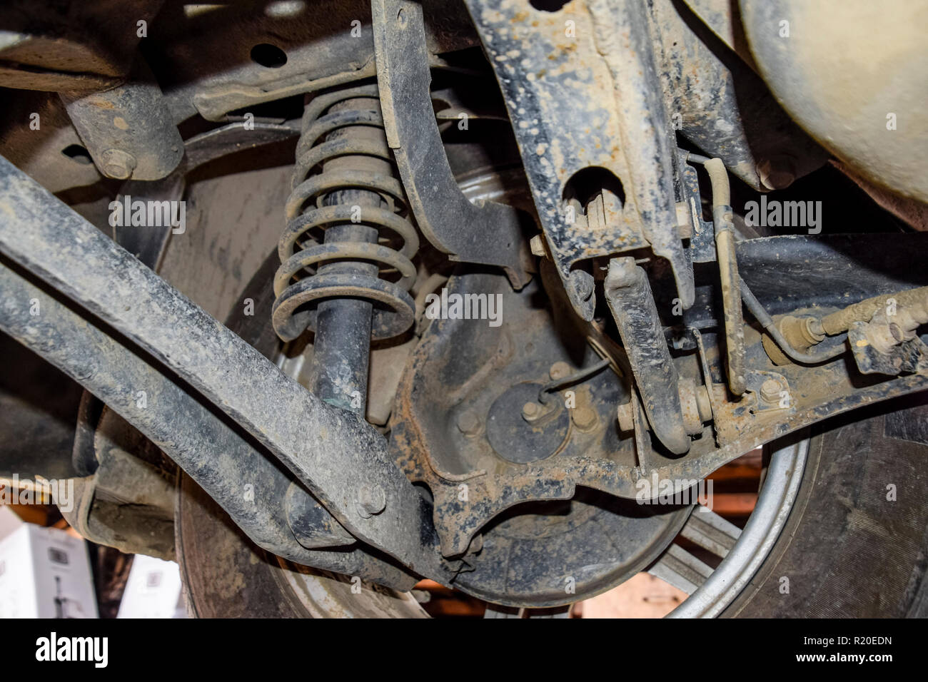 Bottom view of a car Stock Photo - Alamy