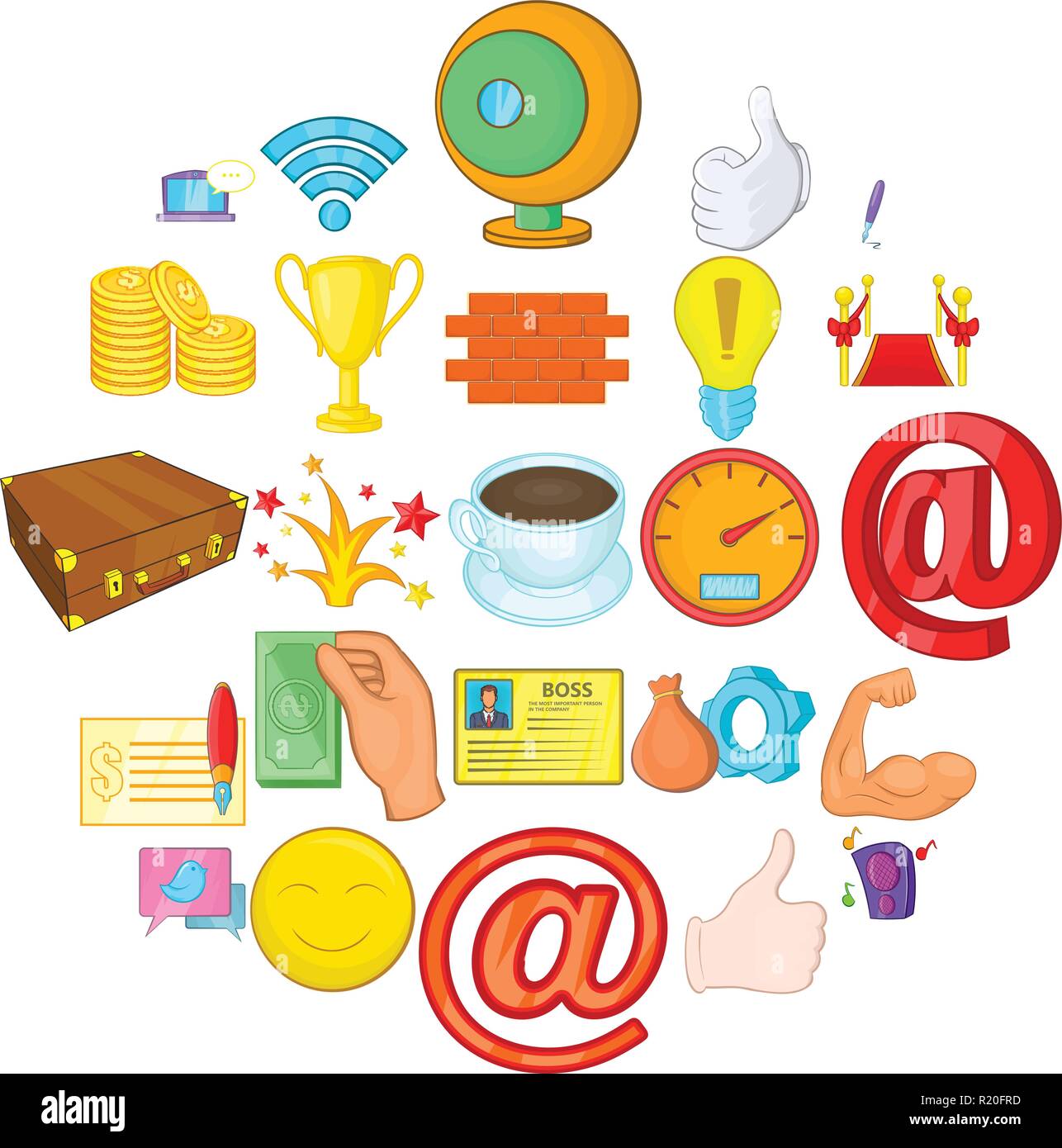 Starting a business icons set, cartoon style Stock Vector Image & Art ...