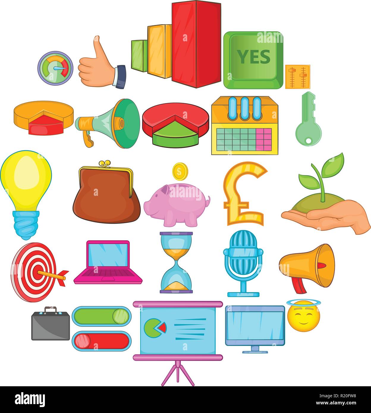 Advancement icons set, cartoon style Stock Vector Image & Art - Alamy