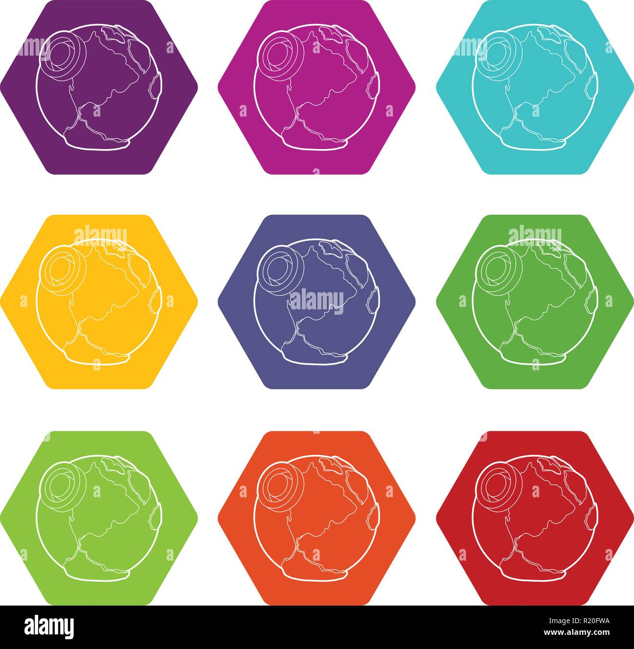 Earth icons set 9 vector Stock Vector Image & Art - Alamy