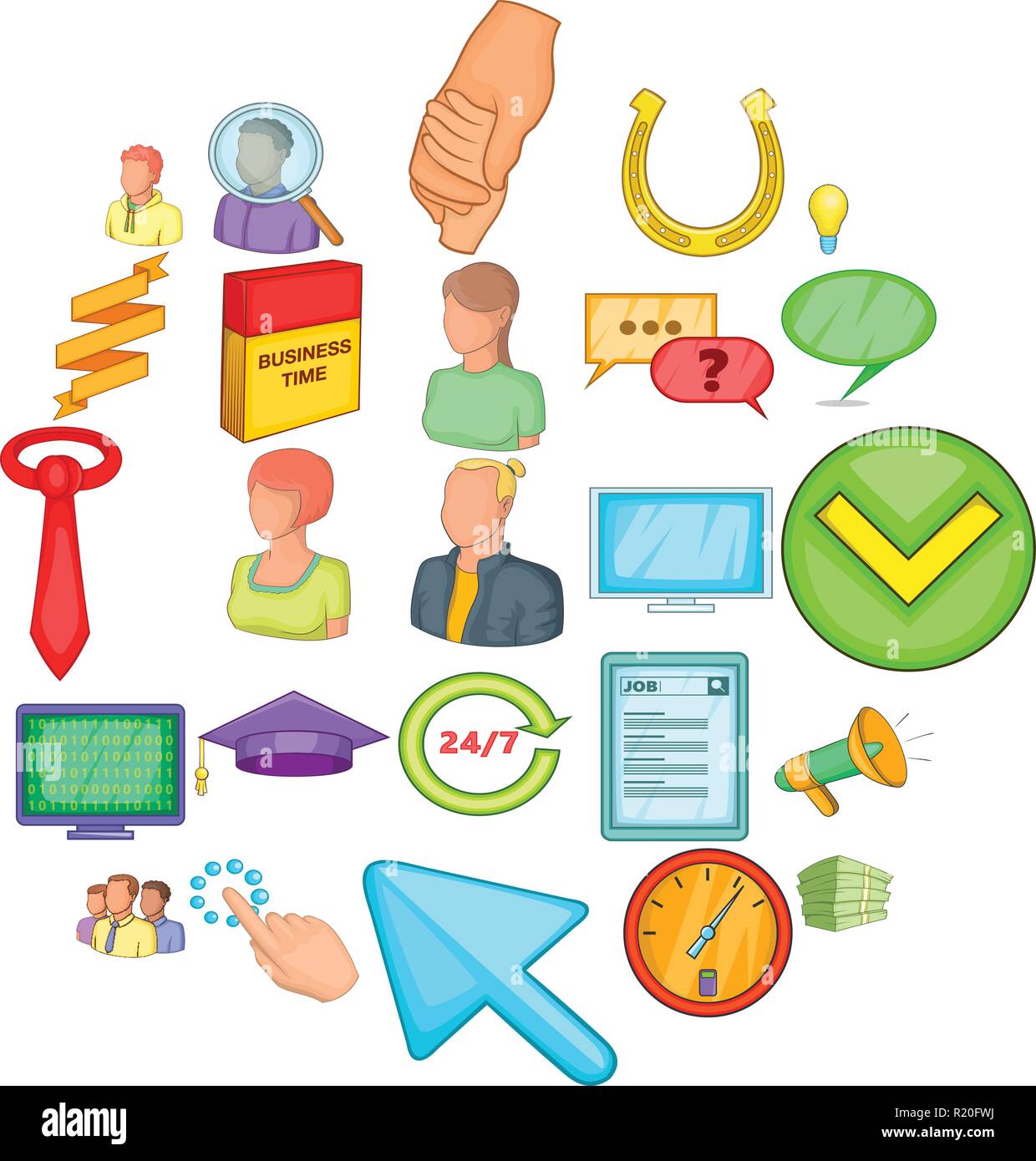 Successful promotion icons set, cartoon style Stock Vector Image & Art ...