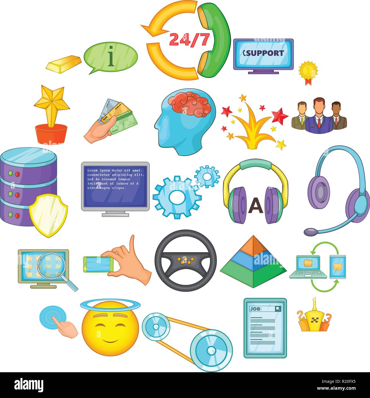 Achievement icons set, cartoon style Stock Vector Image & Art - Alamy