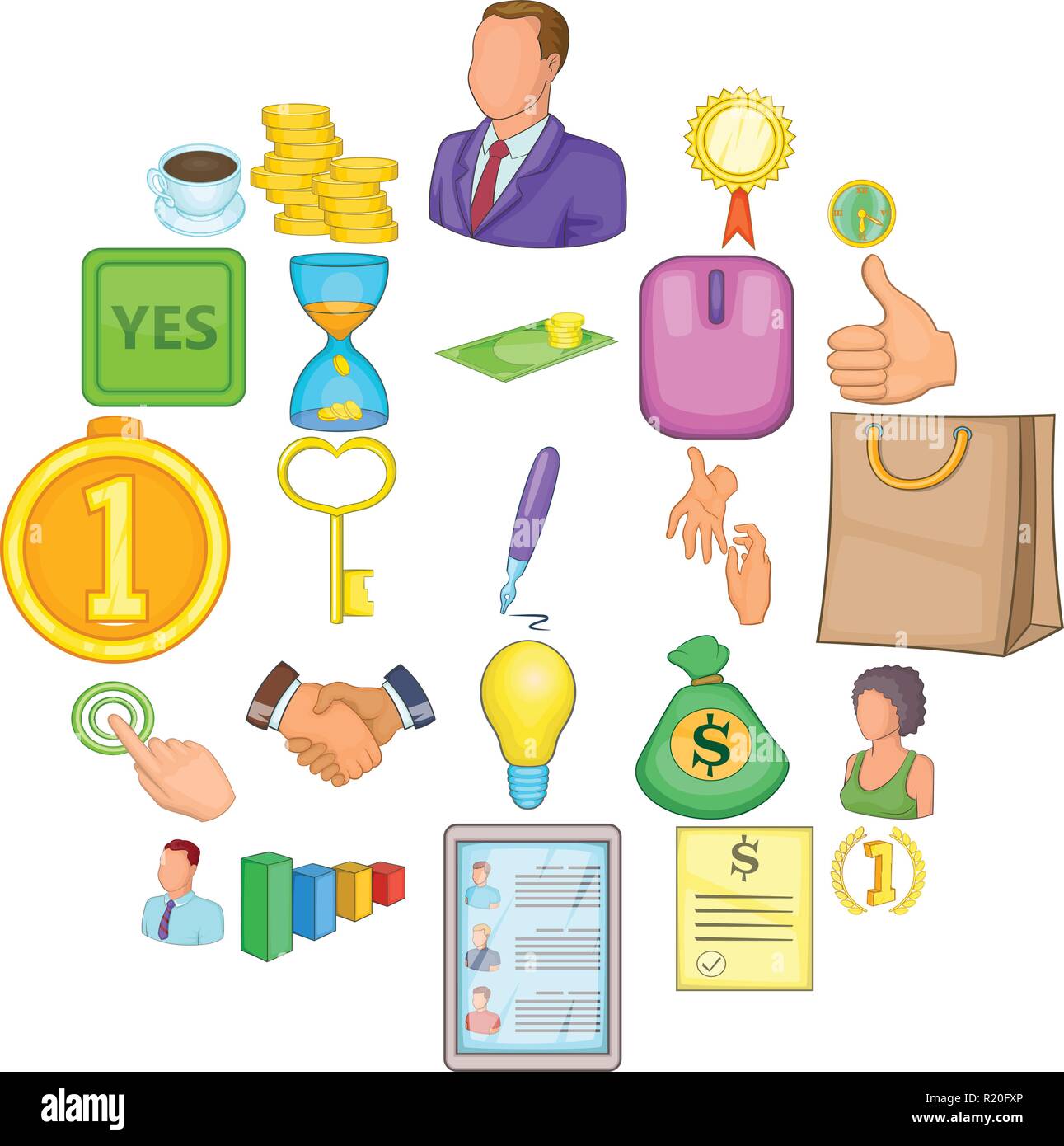 Cash consideration icons set, cartoon style Stock Vector Image & Art ...