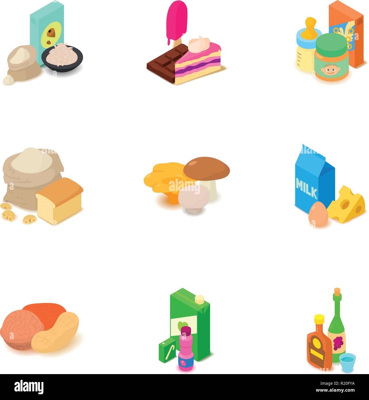 Component food icons set, isometric style Stock Vector Image & Art - Alamy