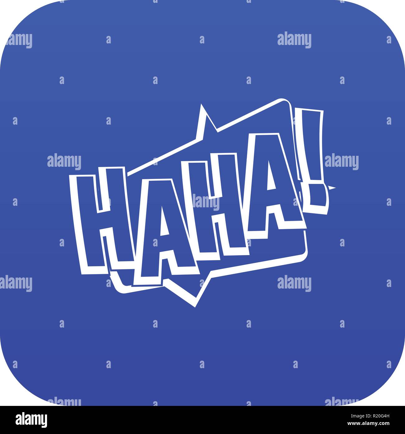 HAHA, comic text sound effect icon digital blue Stock Vector Image ...