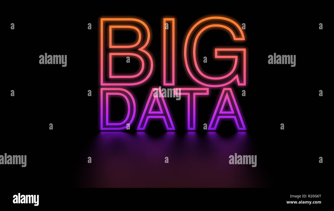 big data glowing text 3d rendering Stock Photo - Alamy