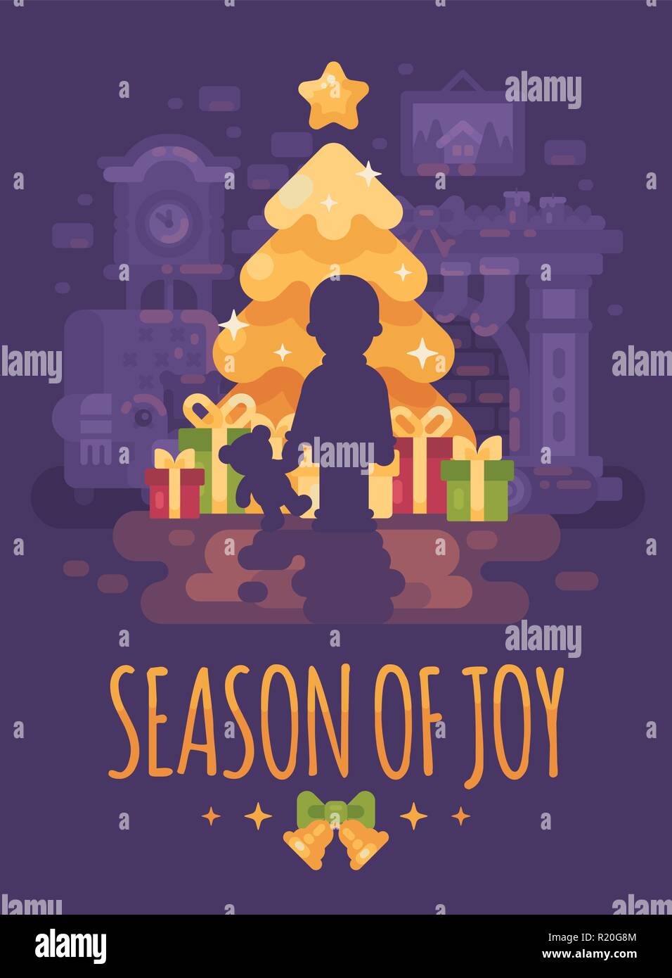 Tree in winter against Stock Vector Images - Alamy