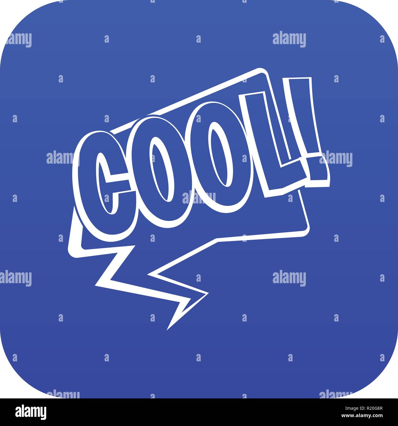 COOL, comic text speech bubble icon digital blue Stock Vector Image ...