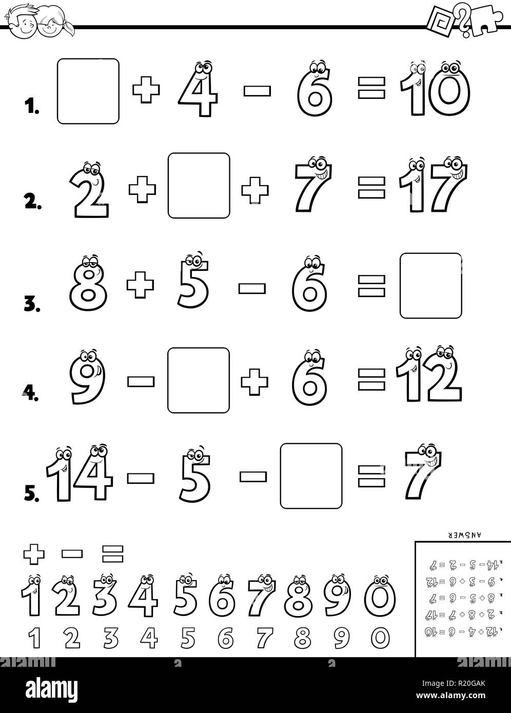 black-and-white-cartoon-illustration-of-educational-mathematical