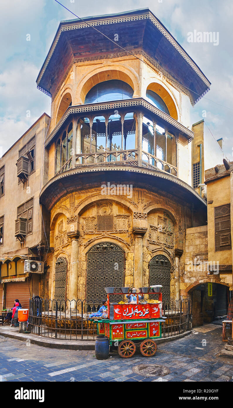 CAIRO, EGYPT - DECEMBER 21, 2017: The medieval Sabil-Kuttab of Nafisa ...