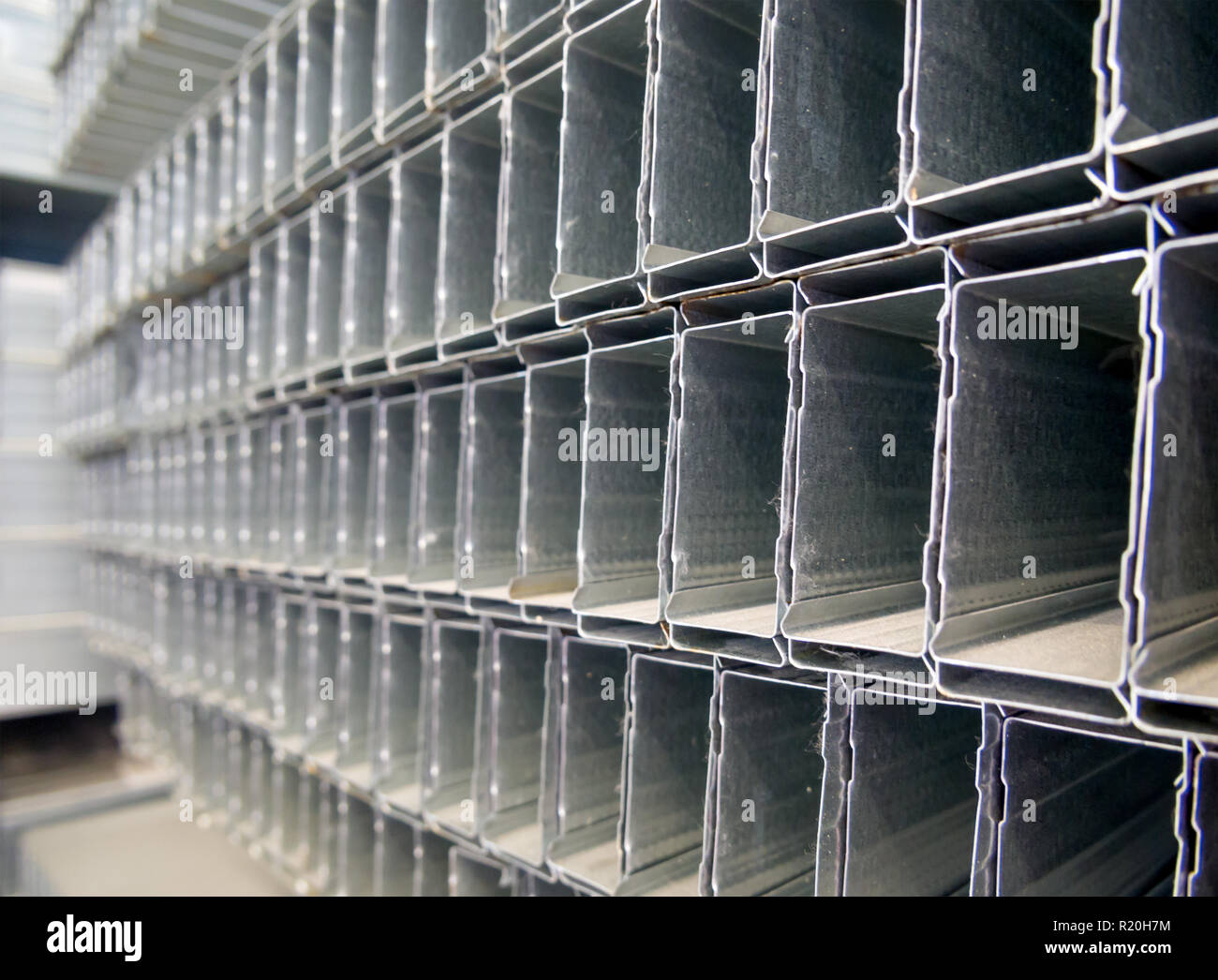 Metal profile for drywall laid on the racks of the warehouse Stock ...