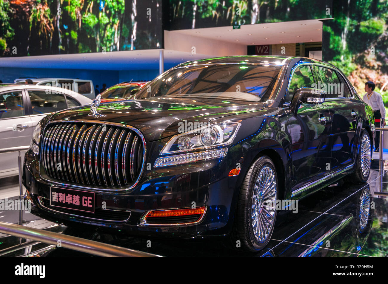 A Geely GE concept car at the Shanghai Auto Show in 2011. The car was ...