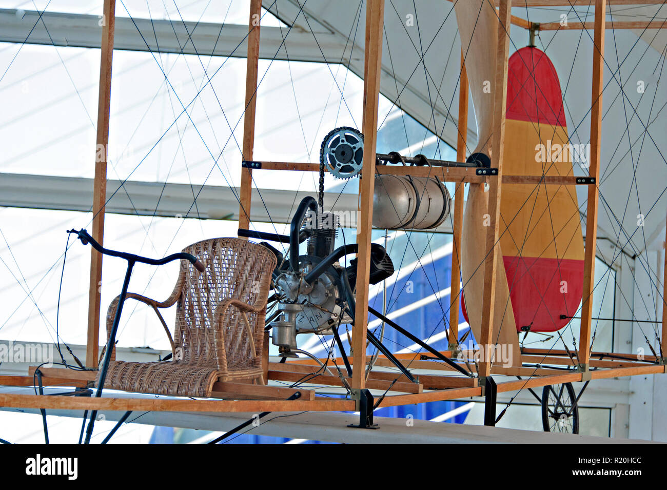 Clse up of the cockpit of a vintage flying machine at The Science ...