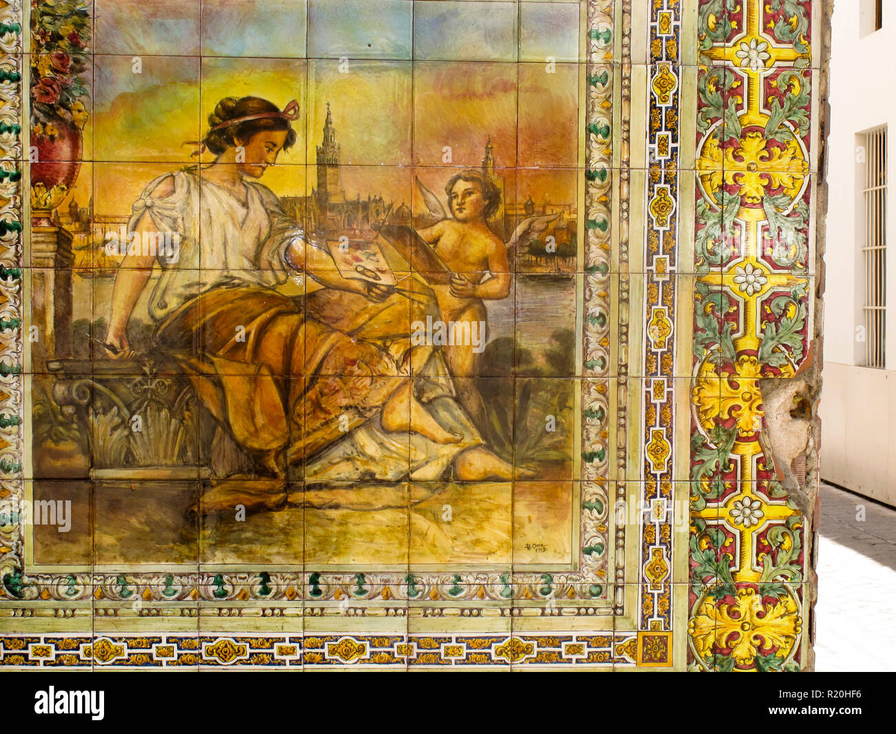 Decoratives tiles. Seville. Andalusia. Spain Stock Photo - Alamy