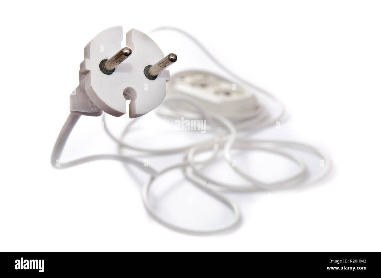 electrical extension cord isolated on a white background Stock Photo ...