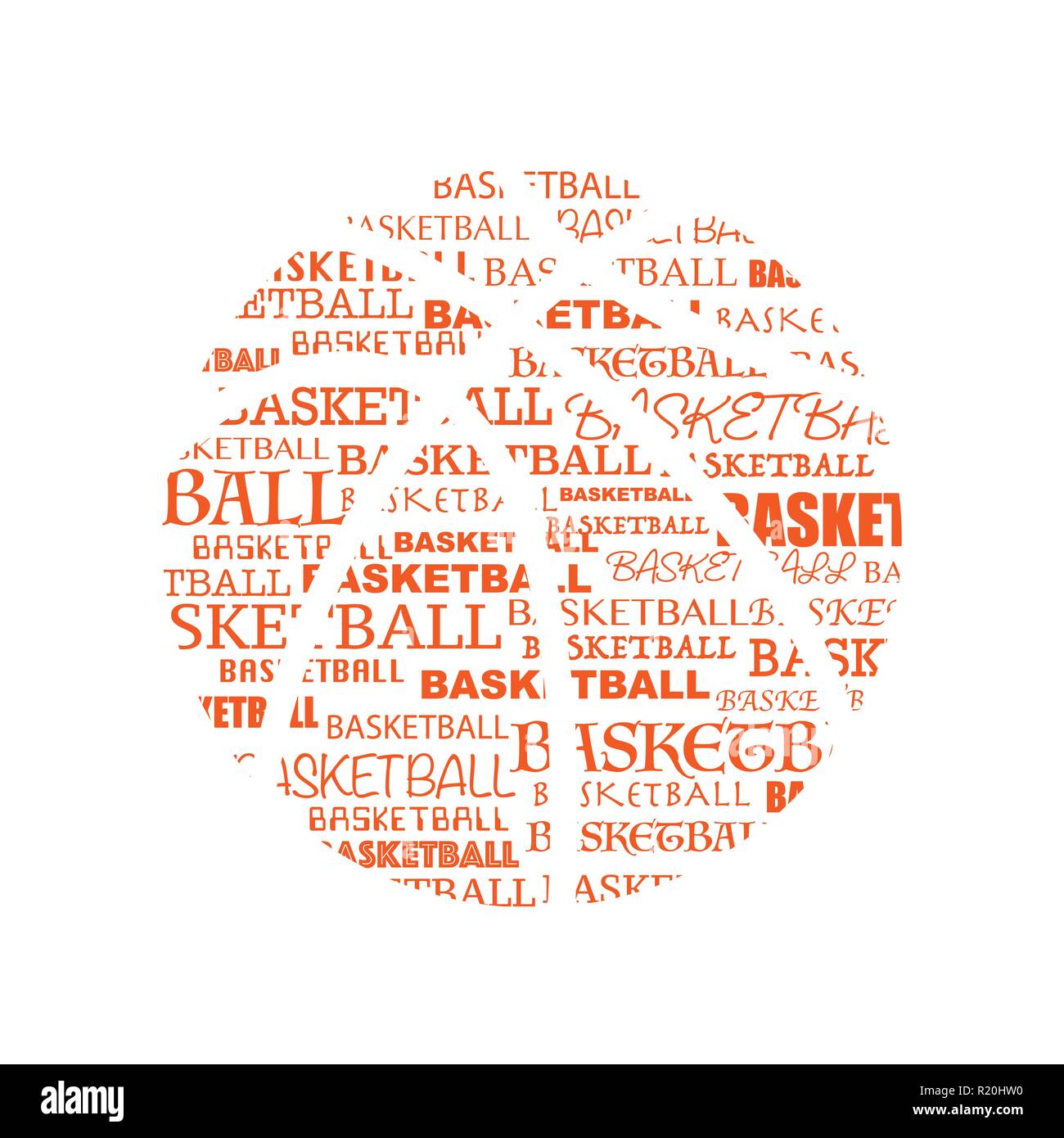 White basketball symbol with orange text isolated Stock Vector Image ...