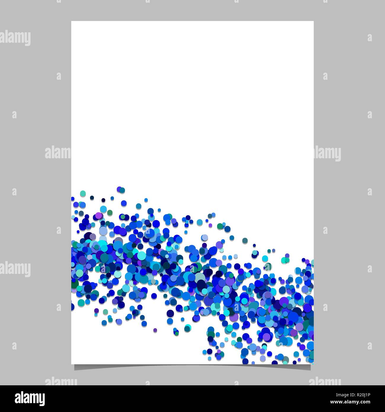 Abstract blank confetti wave flyer background with dispersed dots Stock ...