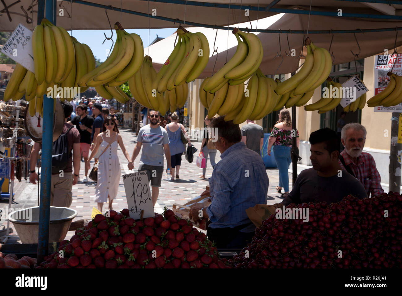 fruit stall plateia monastiraki athens greece Stock Photo - Alamy