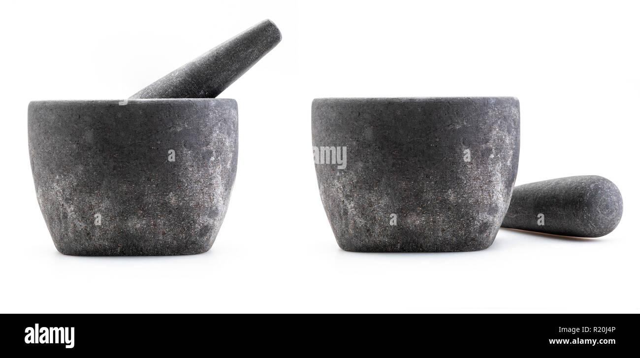 Stone mortar Rustic and coarse appearance. Isolated on white background ...