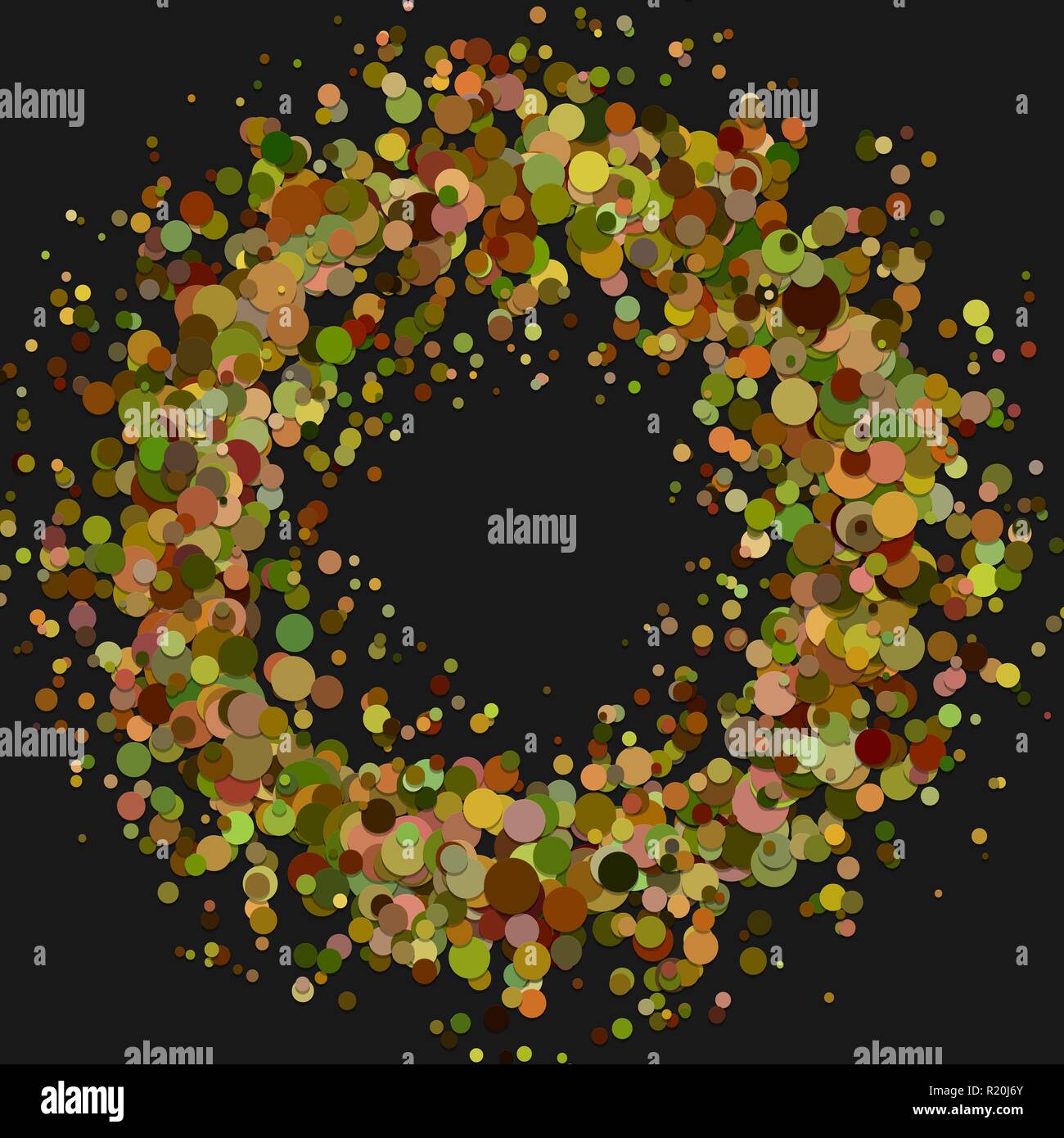 Abstract blank confetti wreath background with dispersed dots Stock ...