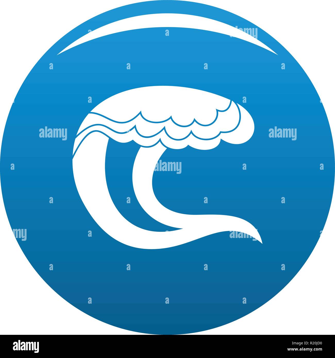 Wave water sea icon vector blue circle isolated on white background ...