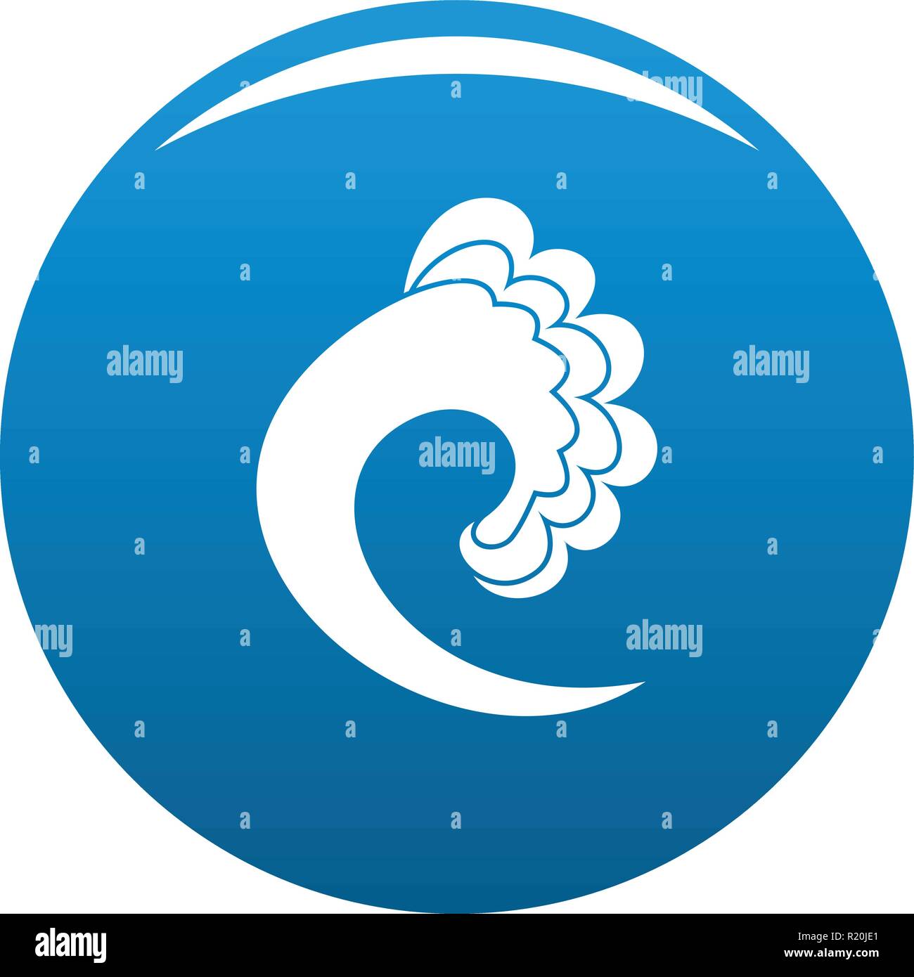 Wave ocean icon vector blue circle isolated on white background Stock ...