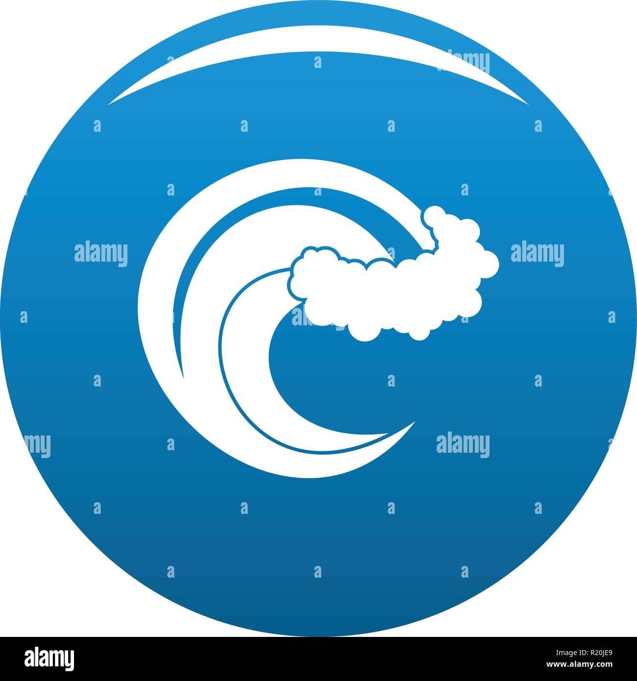 Wave storm icon vector blue circle isolated on white background Stock ...
