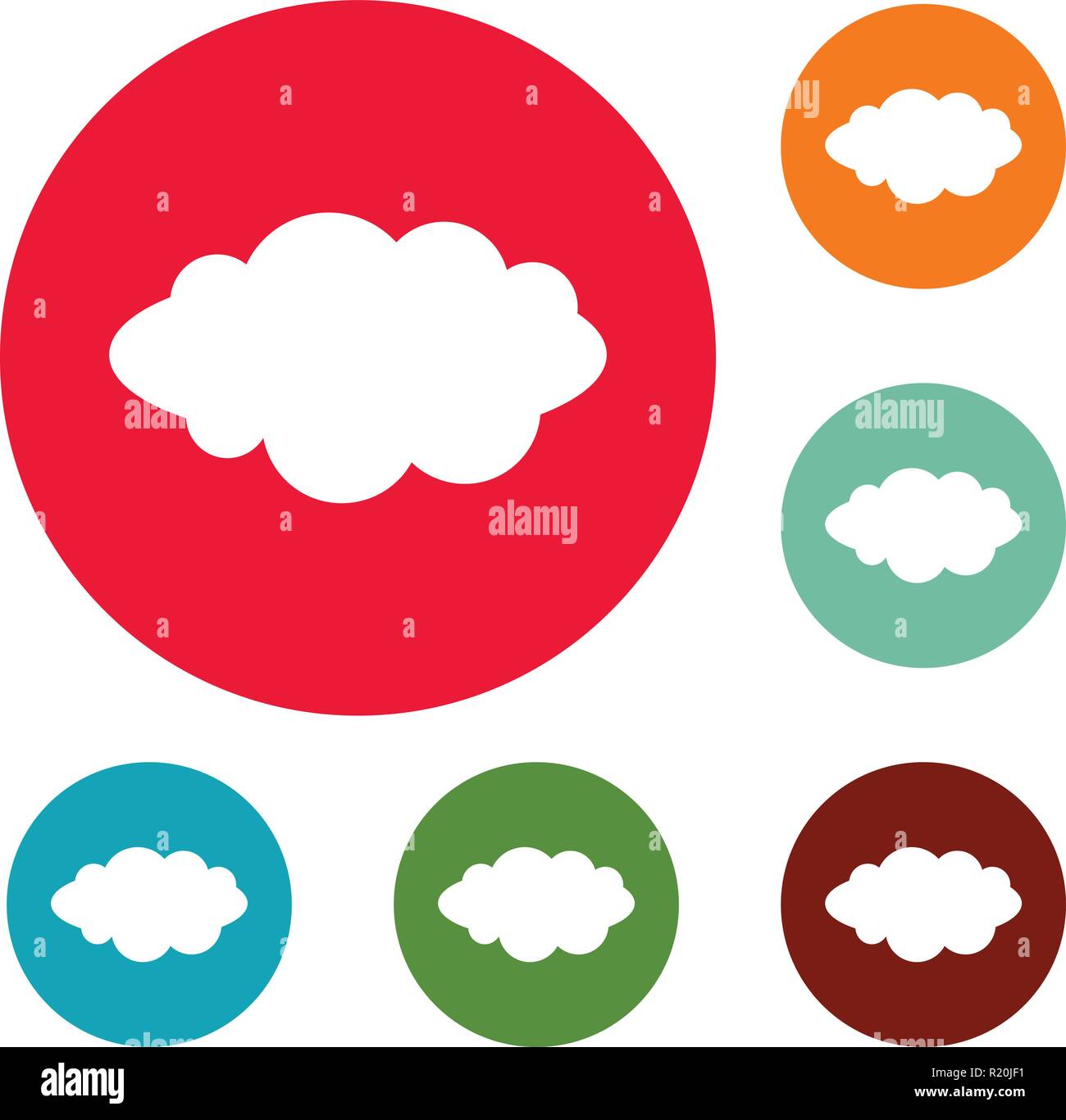 Rain icons circle set vector isolated on white background Stock Vector ...