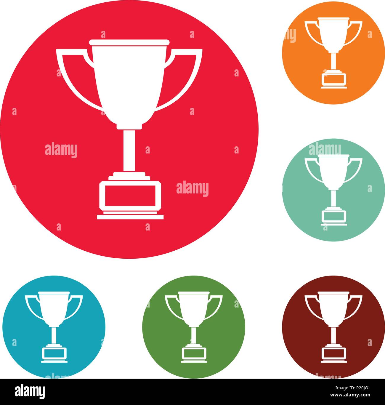 Cup award icons circle set vector isolated on white background Stock ...