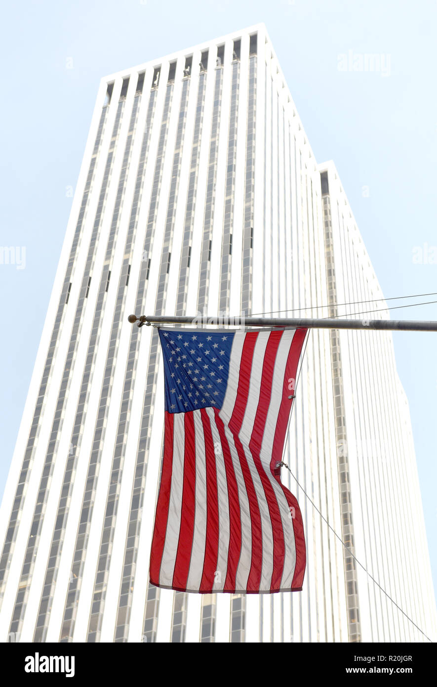American flag on a building in New York, USA Stock Photo - Alamy