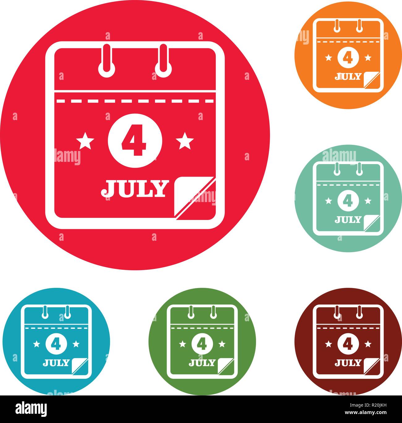 Calendar eleventh november icons circle set vector isolated on white ...