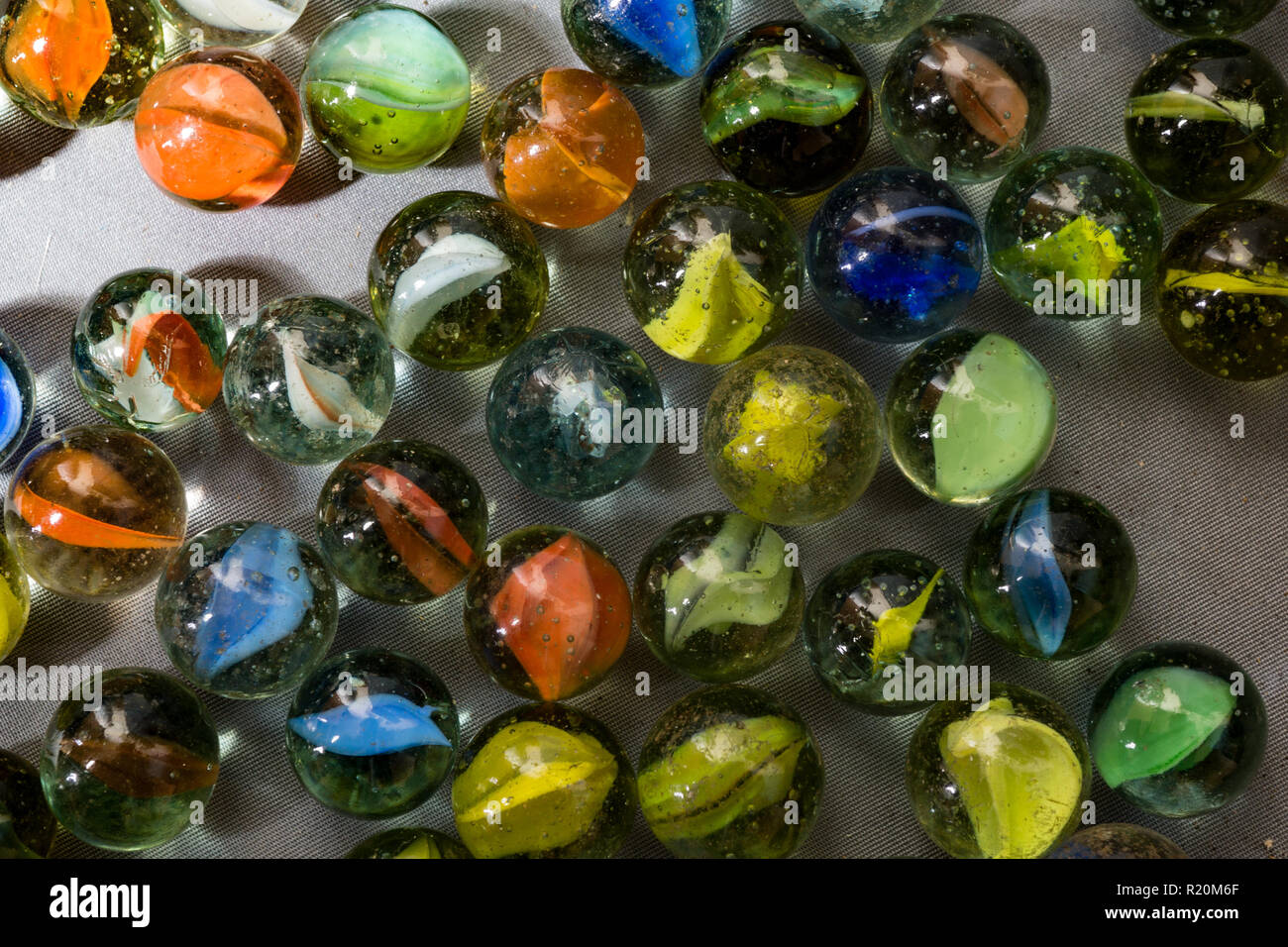 Group of vintage glass marbles Stock Photo - Alamy
