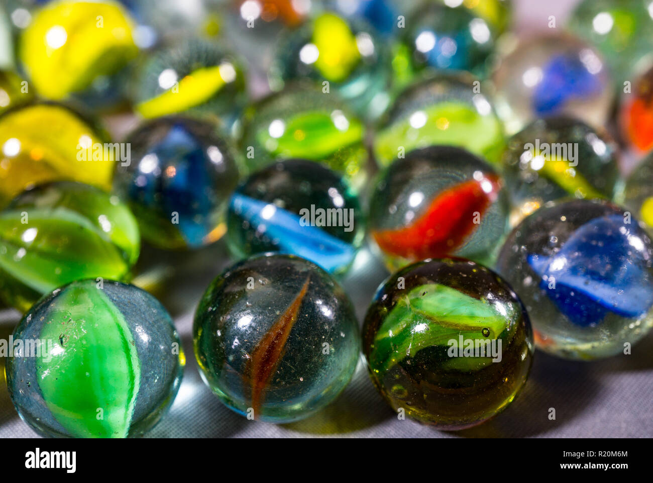 Group of vintage glass marbles Stock Photo - Alamy