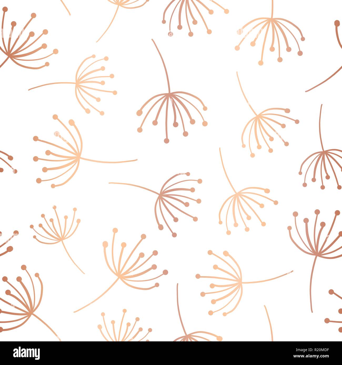 Rose gold foil florals seamless vector background Stock Vector Image ...