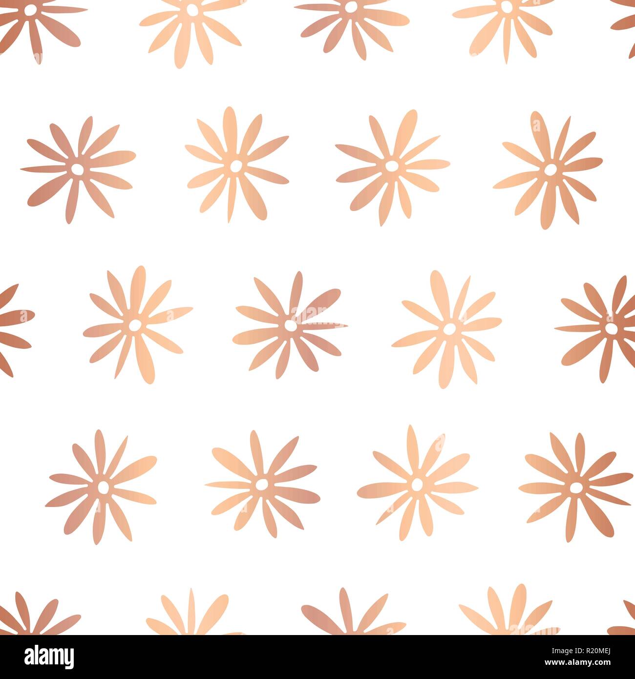 Copper rose foil flower vector seamless pattern Stock Vector Image ...