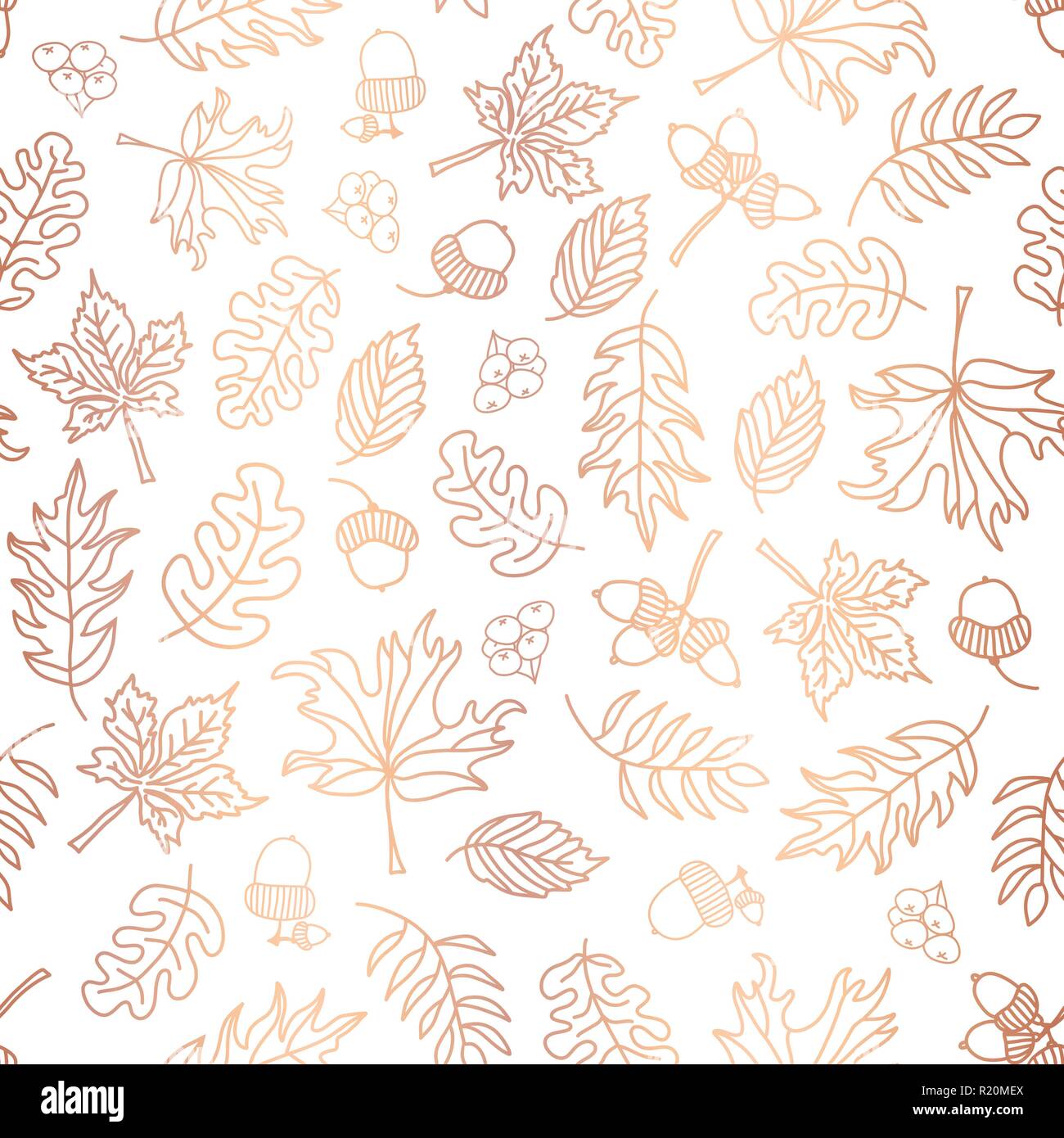 Copper foil autumn leaves vector background tile Stock Vector Image ...