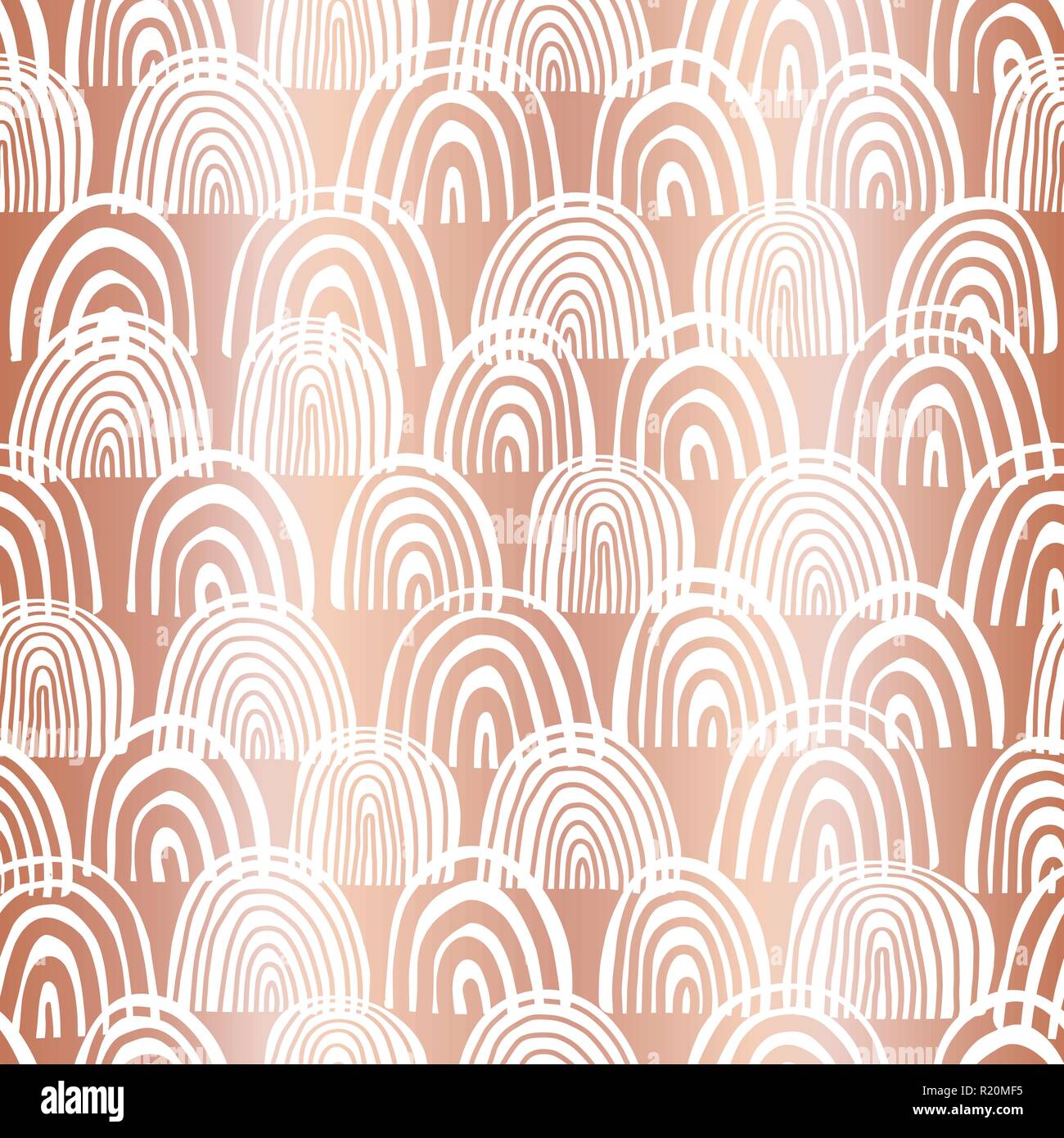 Copper foil rainbow shapes seamless vector pattern Stock Vector Image ...