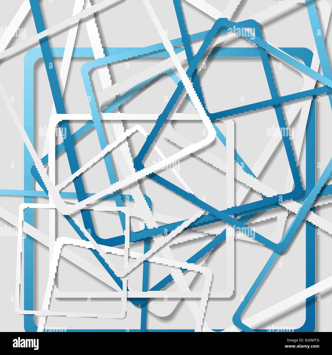 Tech geometric abstract squares background. Blue and grey vector design ...