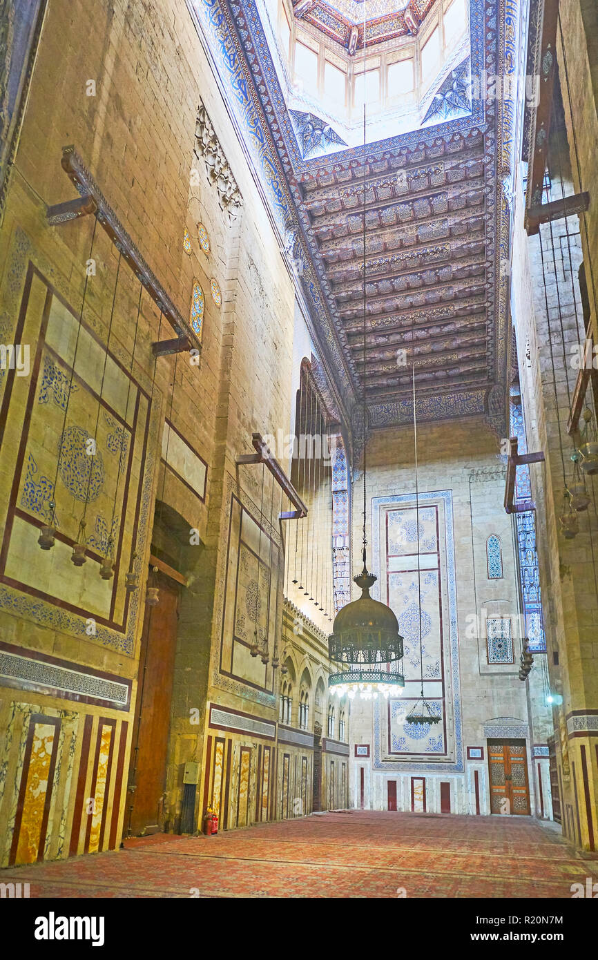 CAIRO, EGYPT - DECEMBER 21, 2017: The small prayer hall of Al-Rifai ...