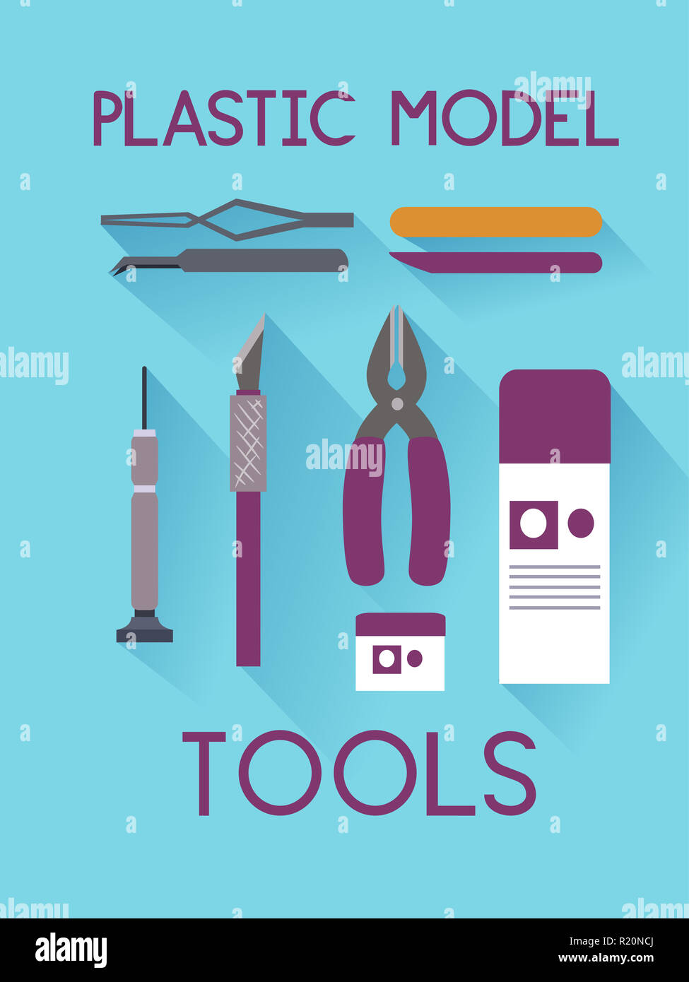 Illustration Featuring a Set of Plastic Modeling Toys Stock Photo - Alamy