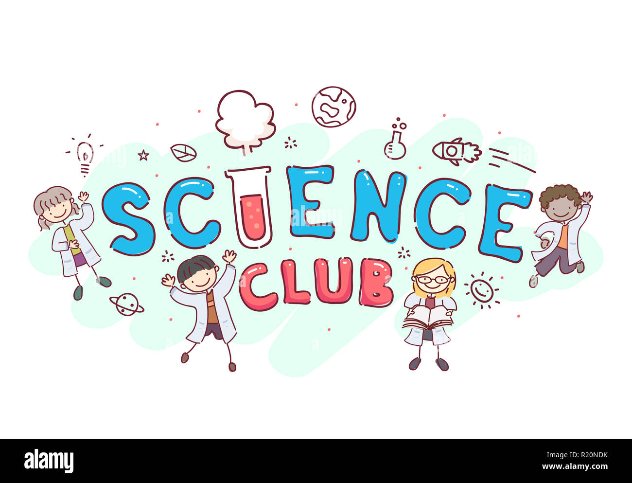 Stickman Illustration Featuring the Words Science Club Surrounded by ...