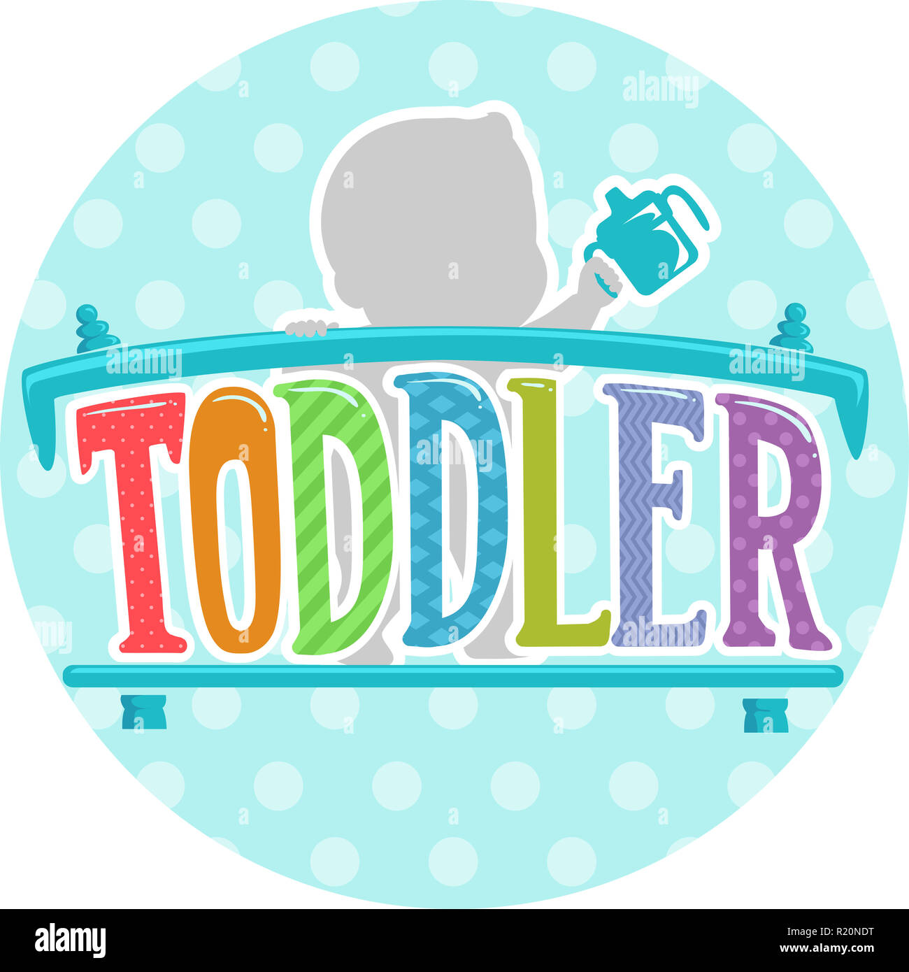 Colorful Typography Illustration Featuring the Word Toddler Set Against ...