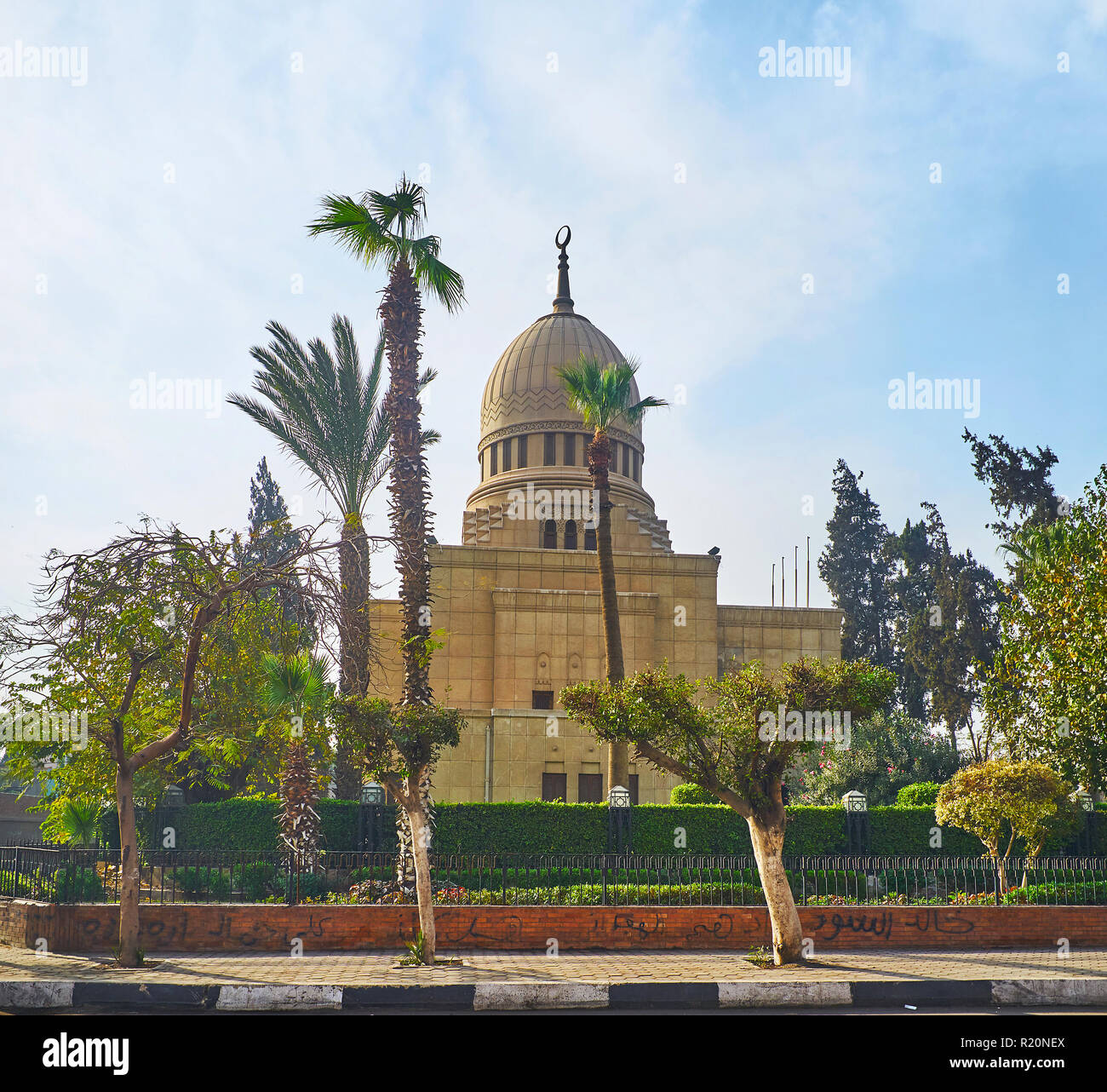 The building of museum and mausoleum of Mostafa Kamel, surrounded by small garden and located in ...