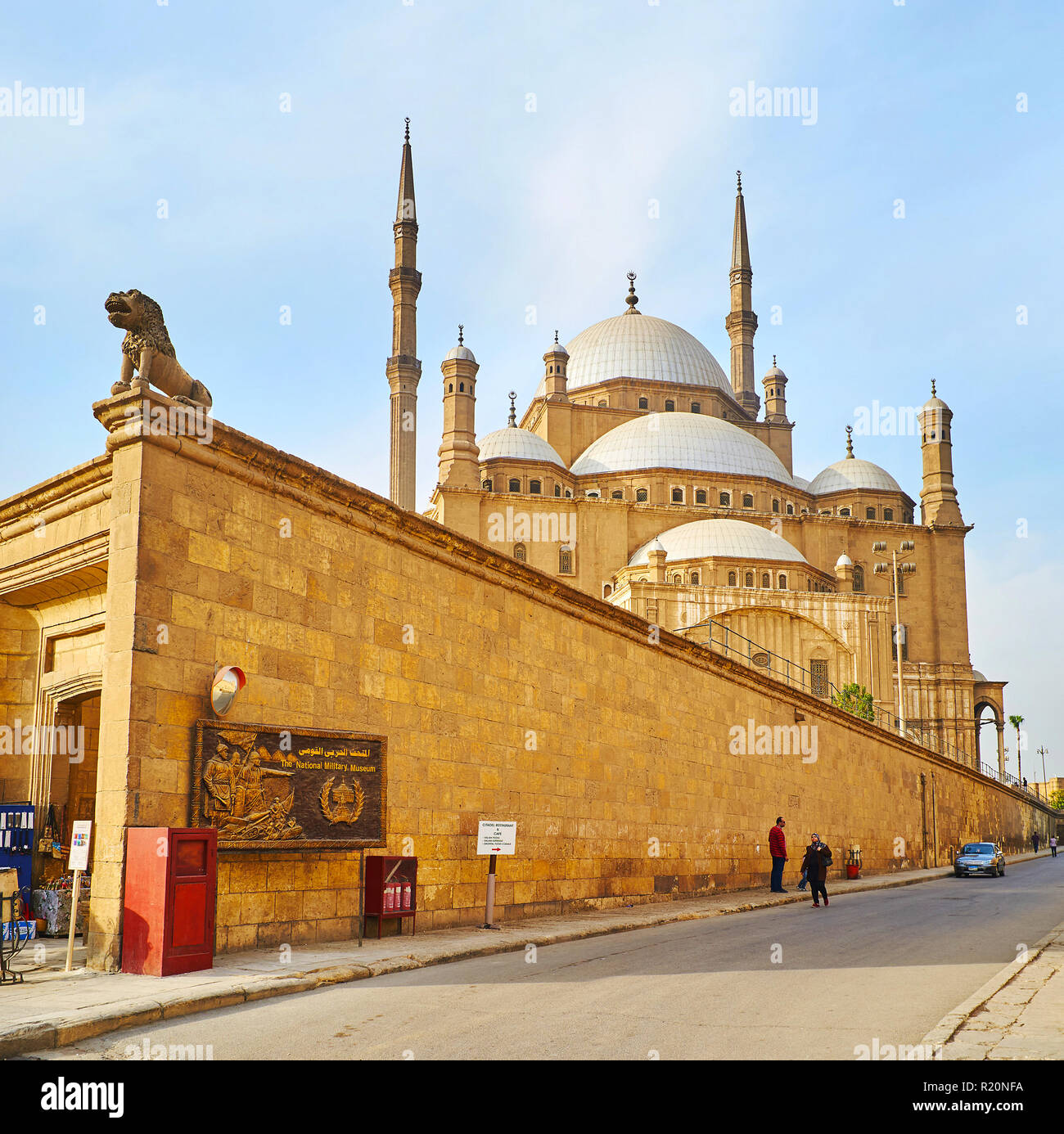 CAIRO, EGYPT - DECEMBER 21, 2017: Walk along the inner wall of Saladin ...