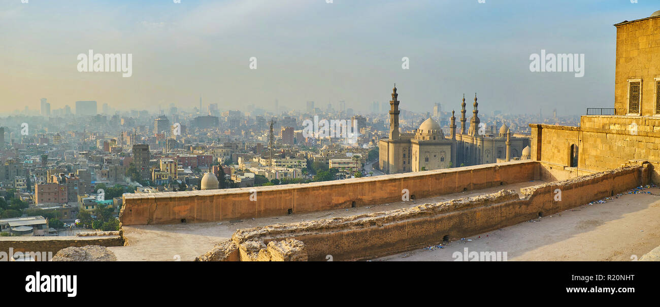 The view from the outer wall of Saladin Citadel on the Islamic Cairo ...