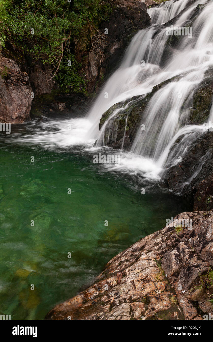 Section of the Aber Falls waterfall in Snowdonia, North Wales Stock ...