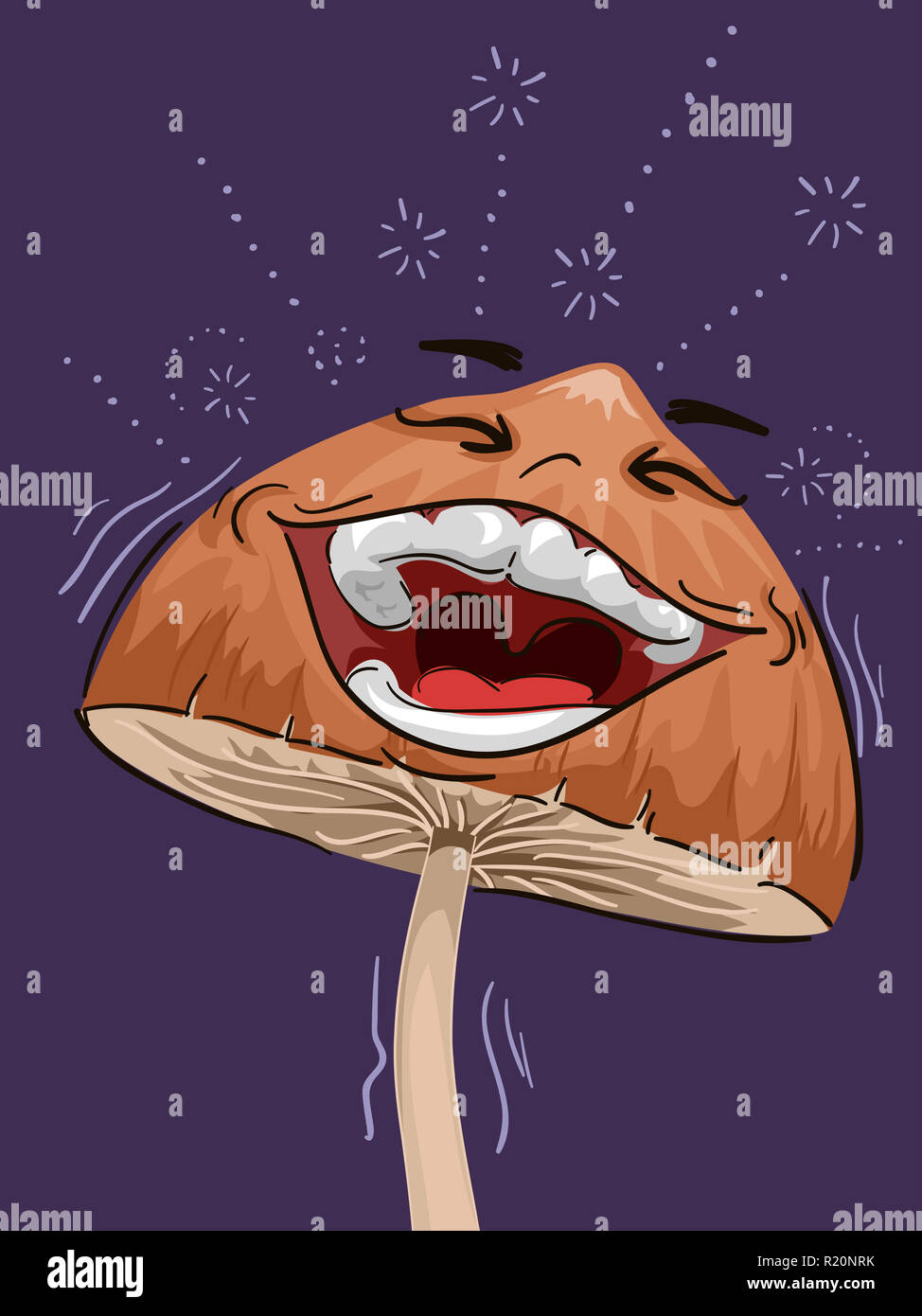 Mascot Illustration Featuring a Euphoric Psychedelic Mushroom Laughing ...