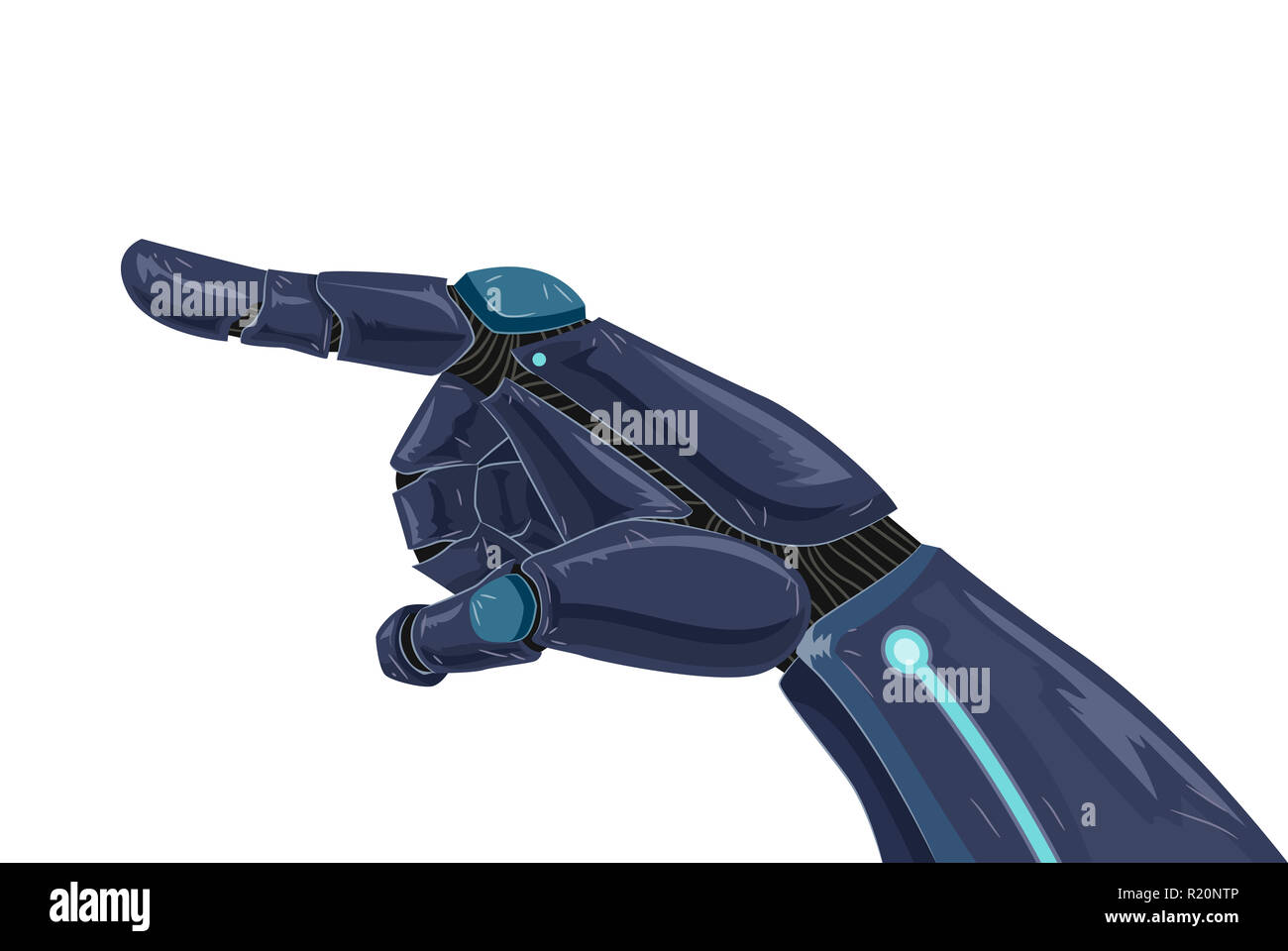 Illustration Featuring a Blue Metallic Artificial Arm With the Index ...